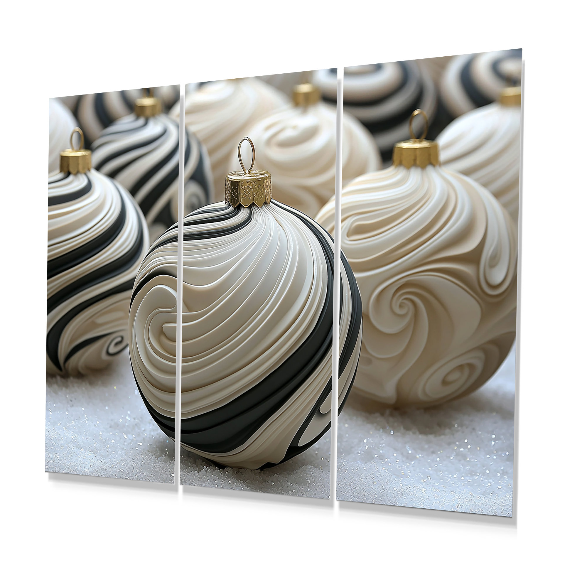 Alcott Hill® White And Black Christmas Peppermint Swirl III - Christmas ...