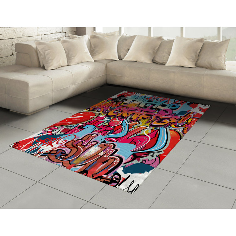 Happy Larry Gaylon Graphic Area Rug Hip Hop Street Art | Wayfair.co.uk