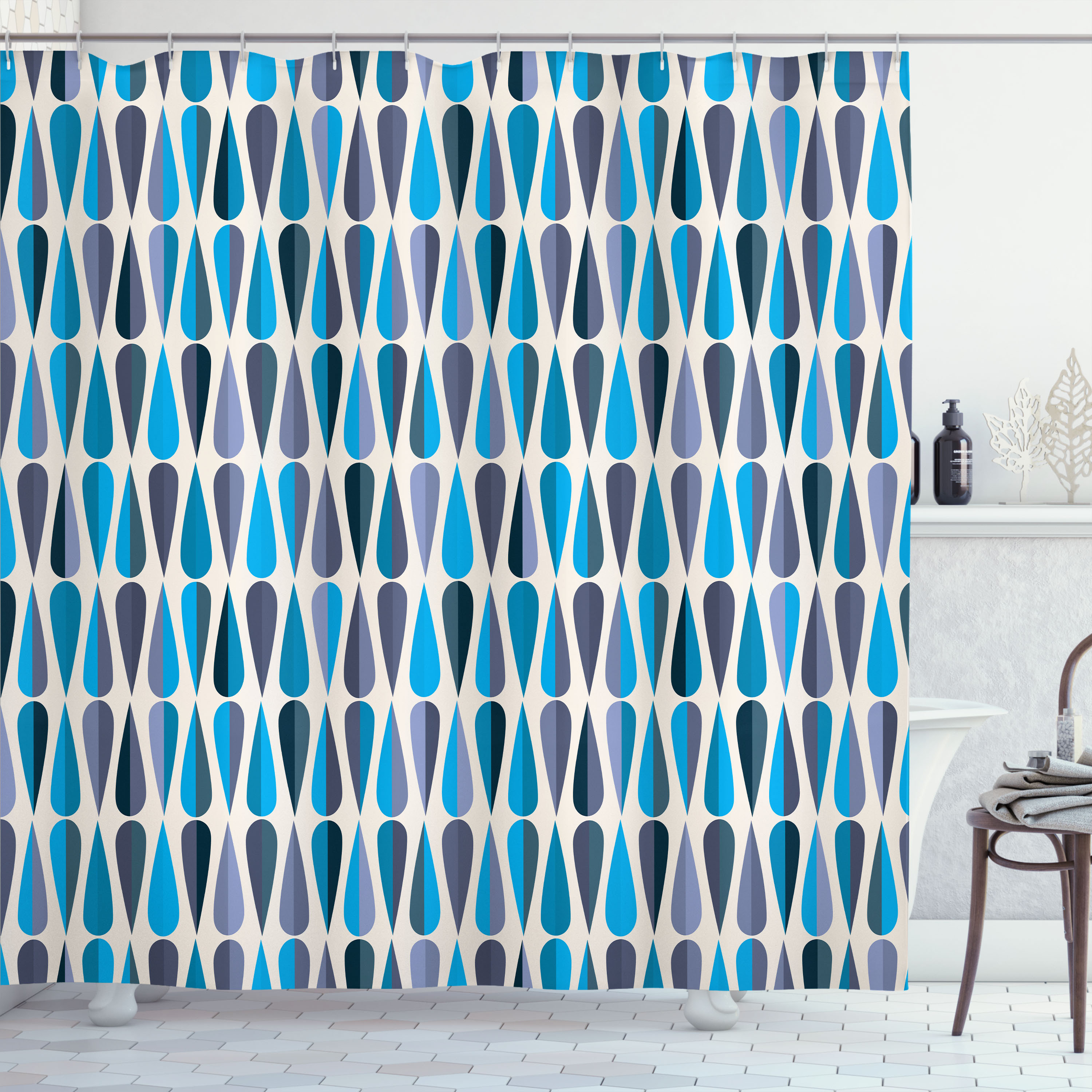 Ambesonne Retro Shower Curtain 60s 70s Style Round Shapes | Wayfair