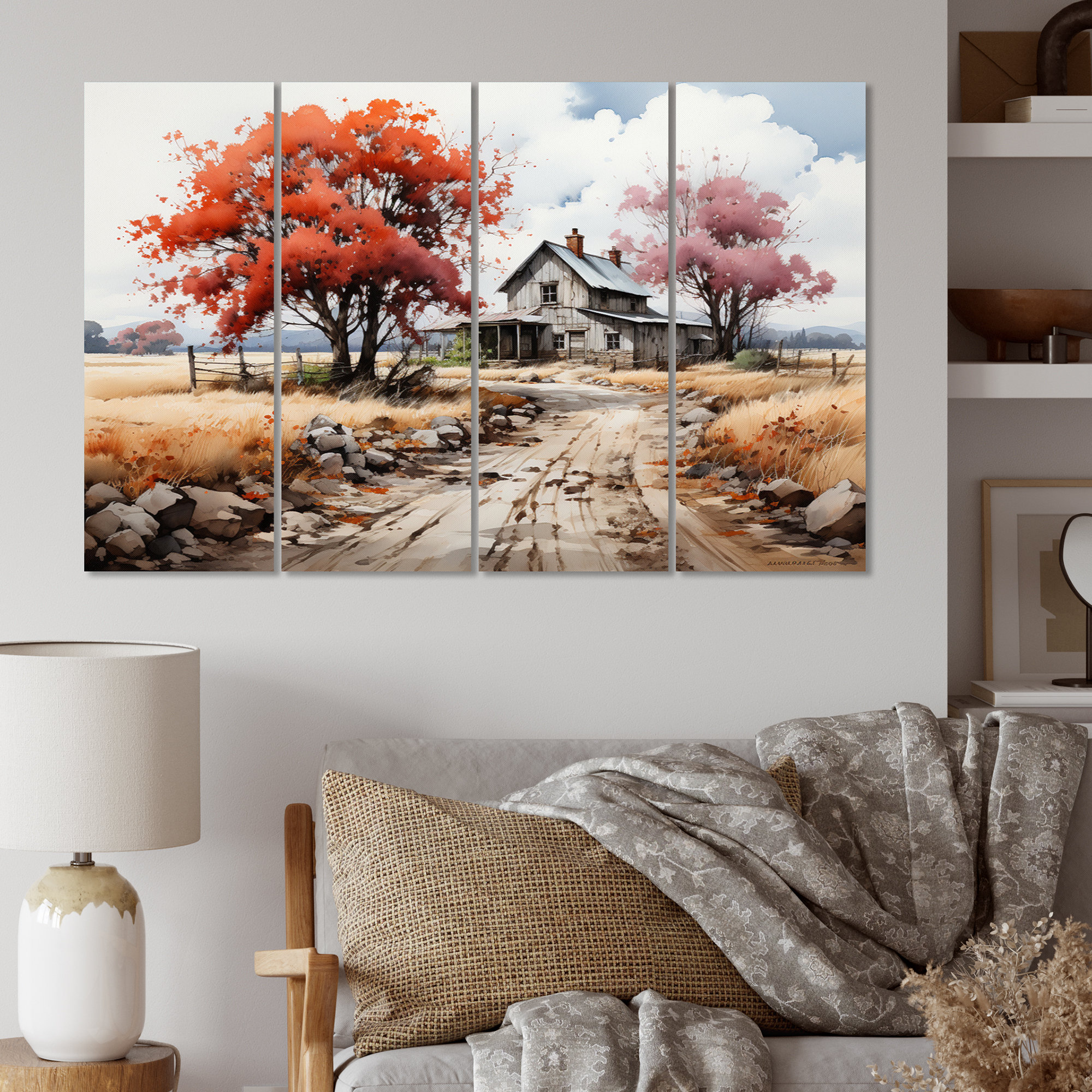 DesignArt Farmhouse Harmony Landscape & Nature Wall Decor on Metal ...