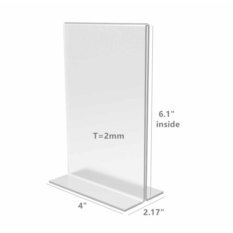 Fixturedisplays® 1PK 4X6" Clear Acrylic Table Tent Frame Photo Sign ...