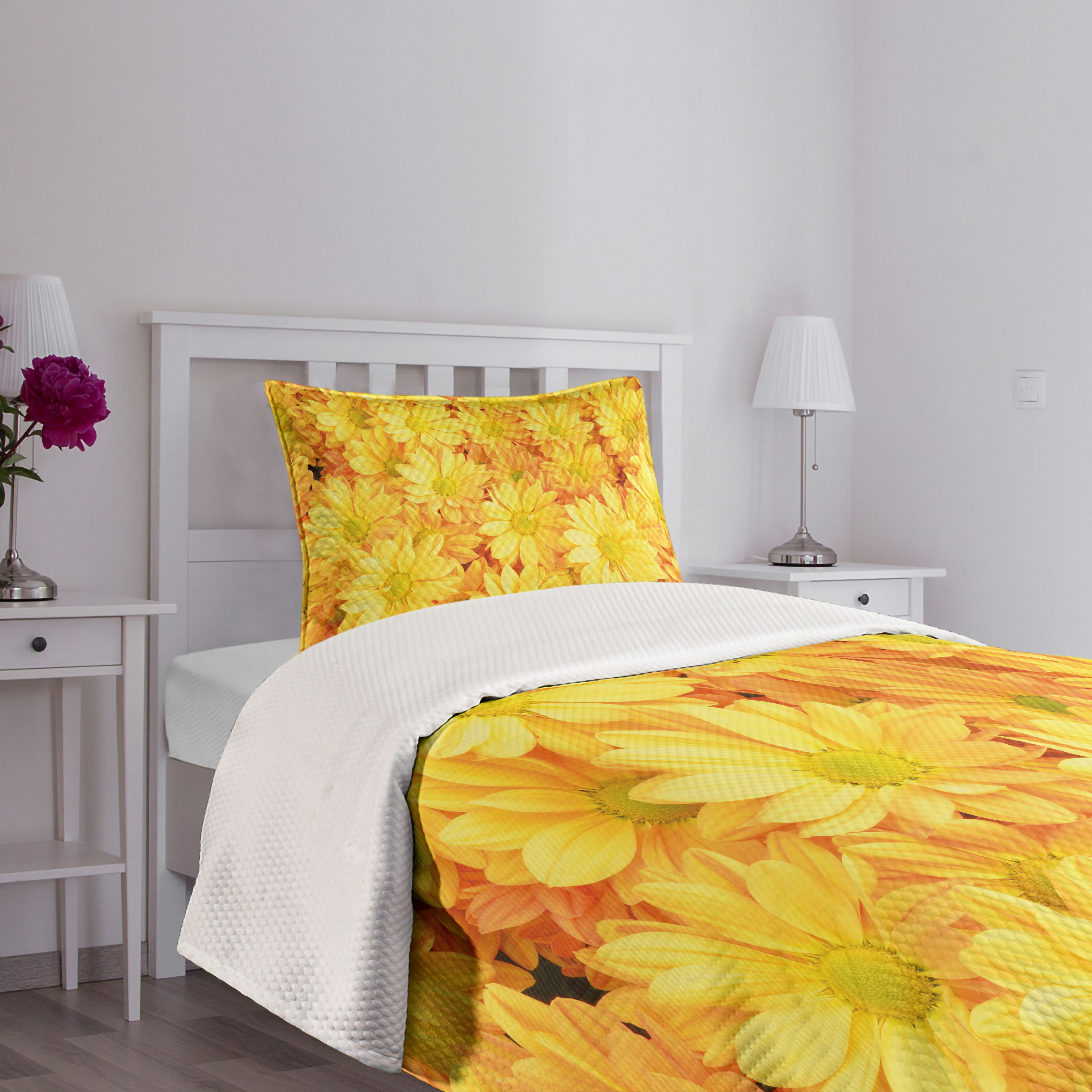 Ambesonne Yellow Flower Bedspread Lively Dasies Marigold Yellow | Wayfair