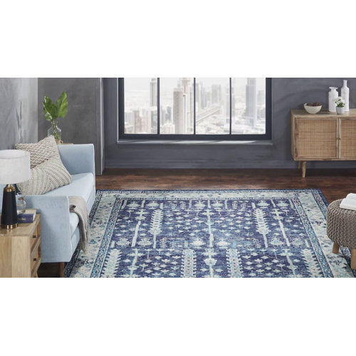 Madison Couture Rugs Maarja Wool Oriental Area Rug in Blue & Reviews ...