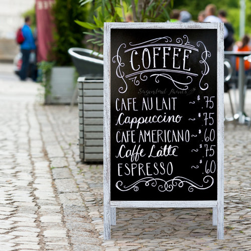 Rose Home Fashion Double Side Wood A-Frame Chalkboard Sign Menu Display ...