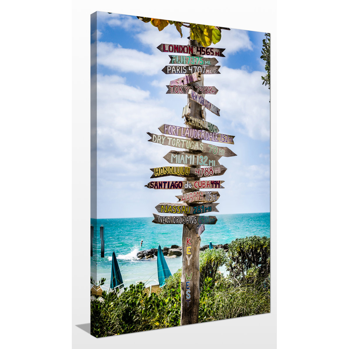 Highland Dunes Key West Signs - Wrapped Canvas Photographic Print ...