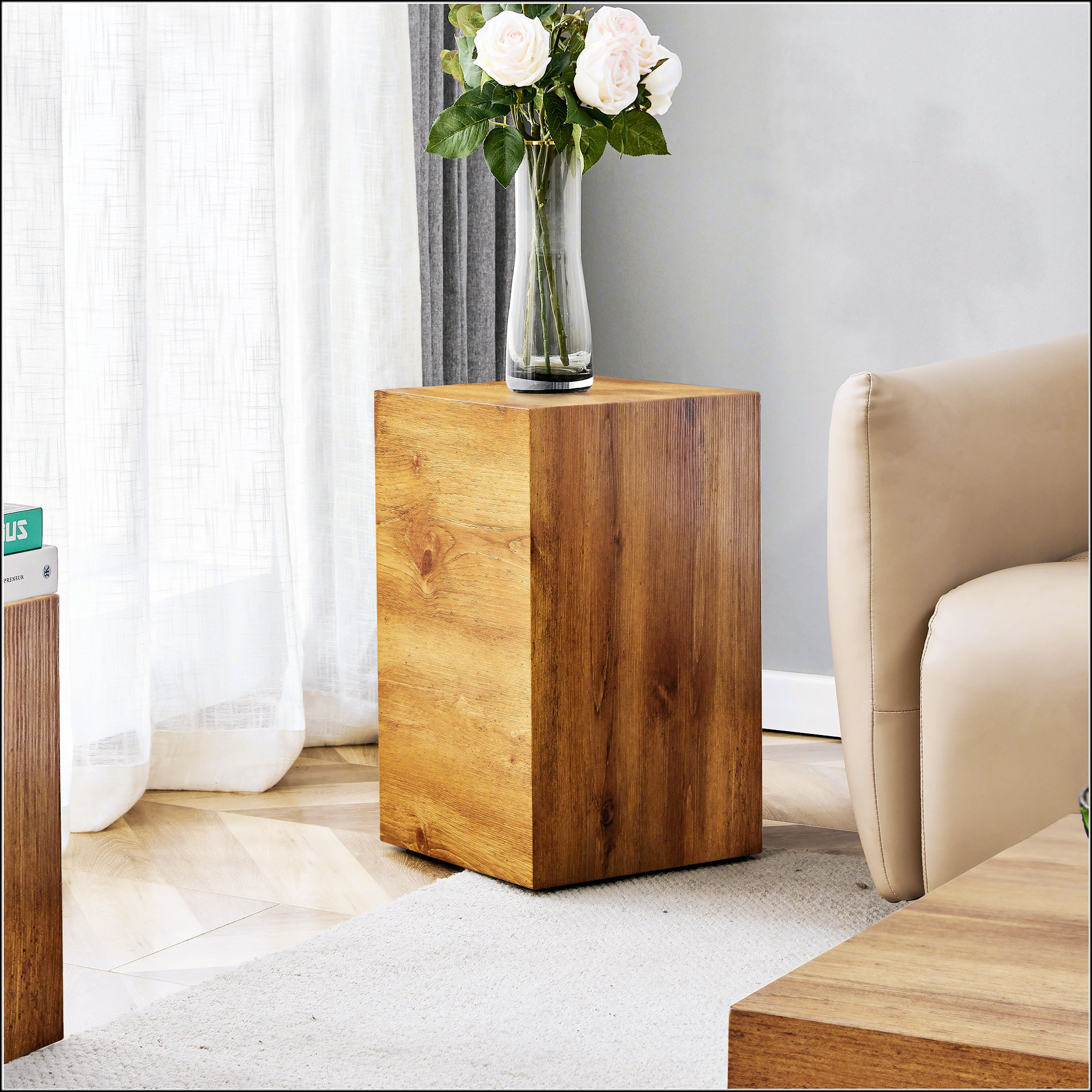 Ivy Bronx Modern MDF Coffee Table With Natural Wood Grain Texture ...