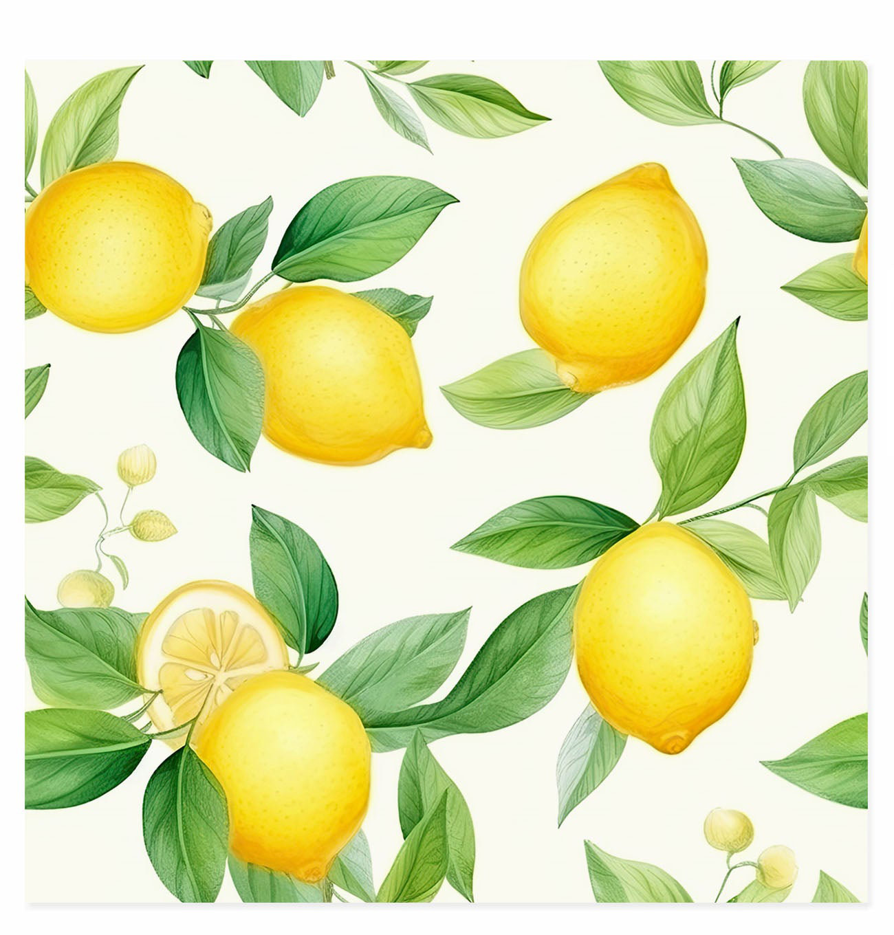 August Grove® Food and Kitchen Lemon Pattern VII Cottage Unframed Art ...