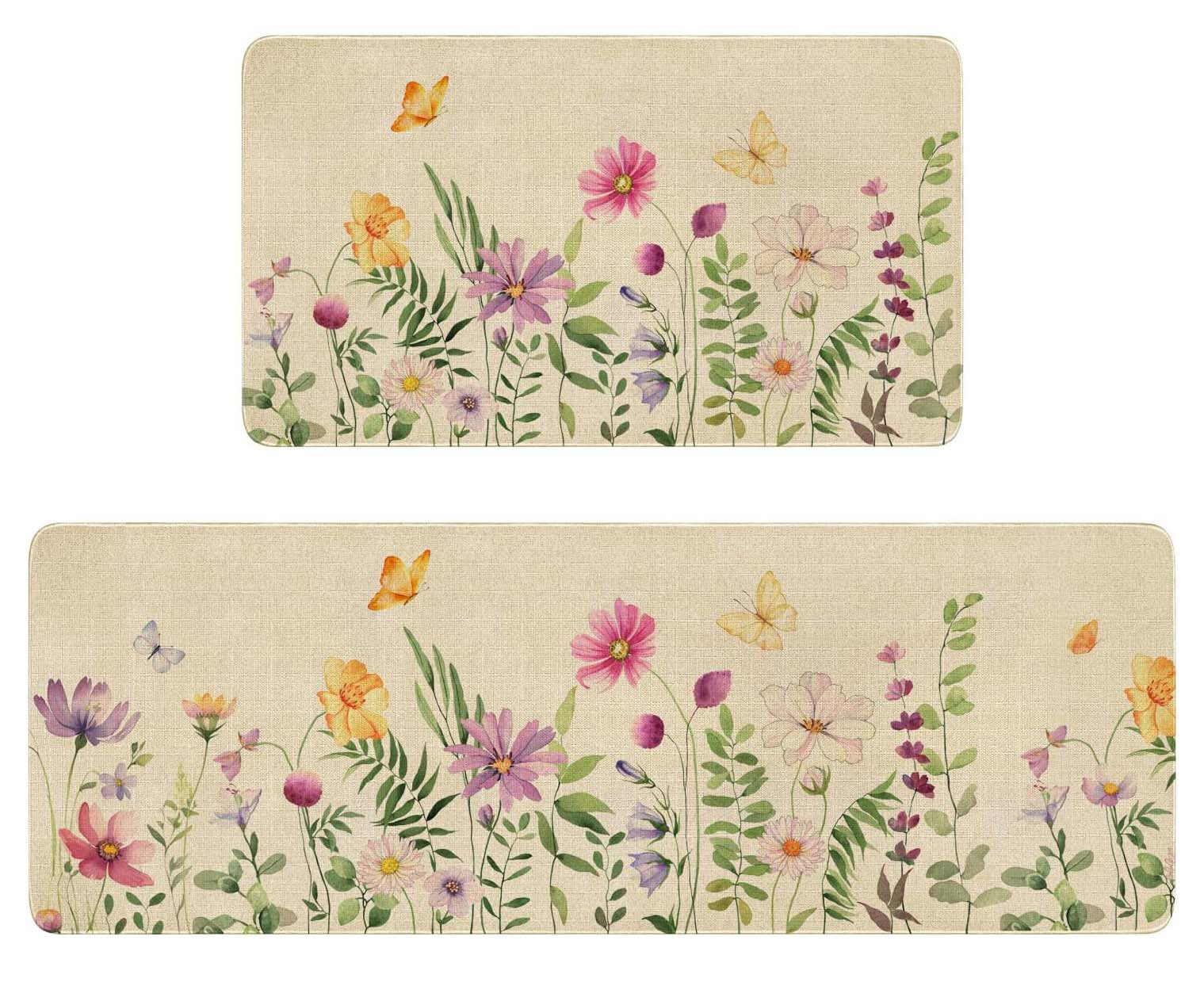 Rosalind Wheeler Spring Summer Farmhouse Kitchen Rugs and Mats Set of 2 ...