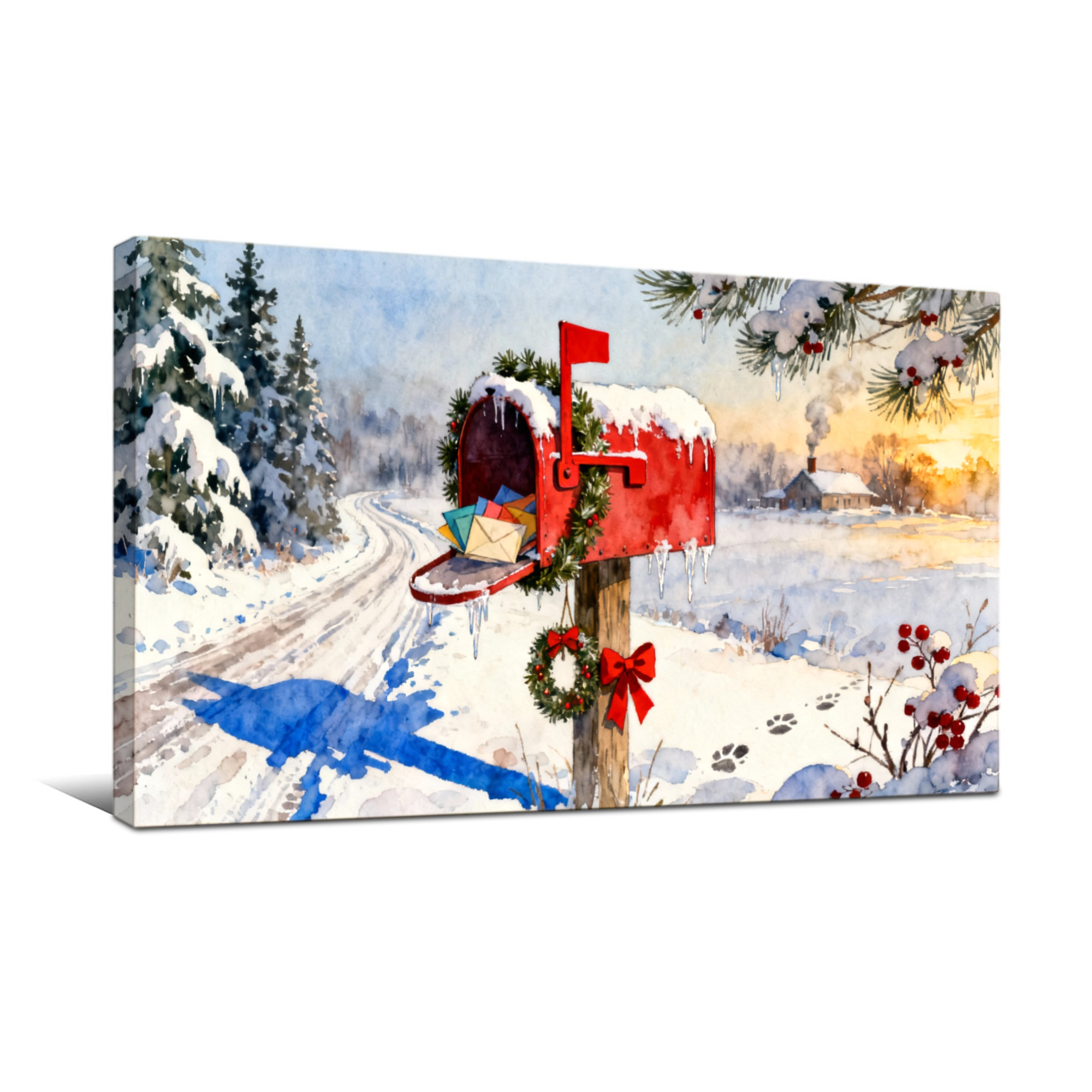 Canora Grey Christmas Winter Mailbox With Snow And Holiday Decor | Wayfair
