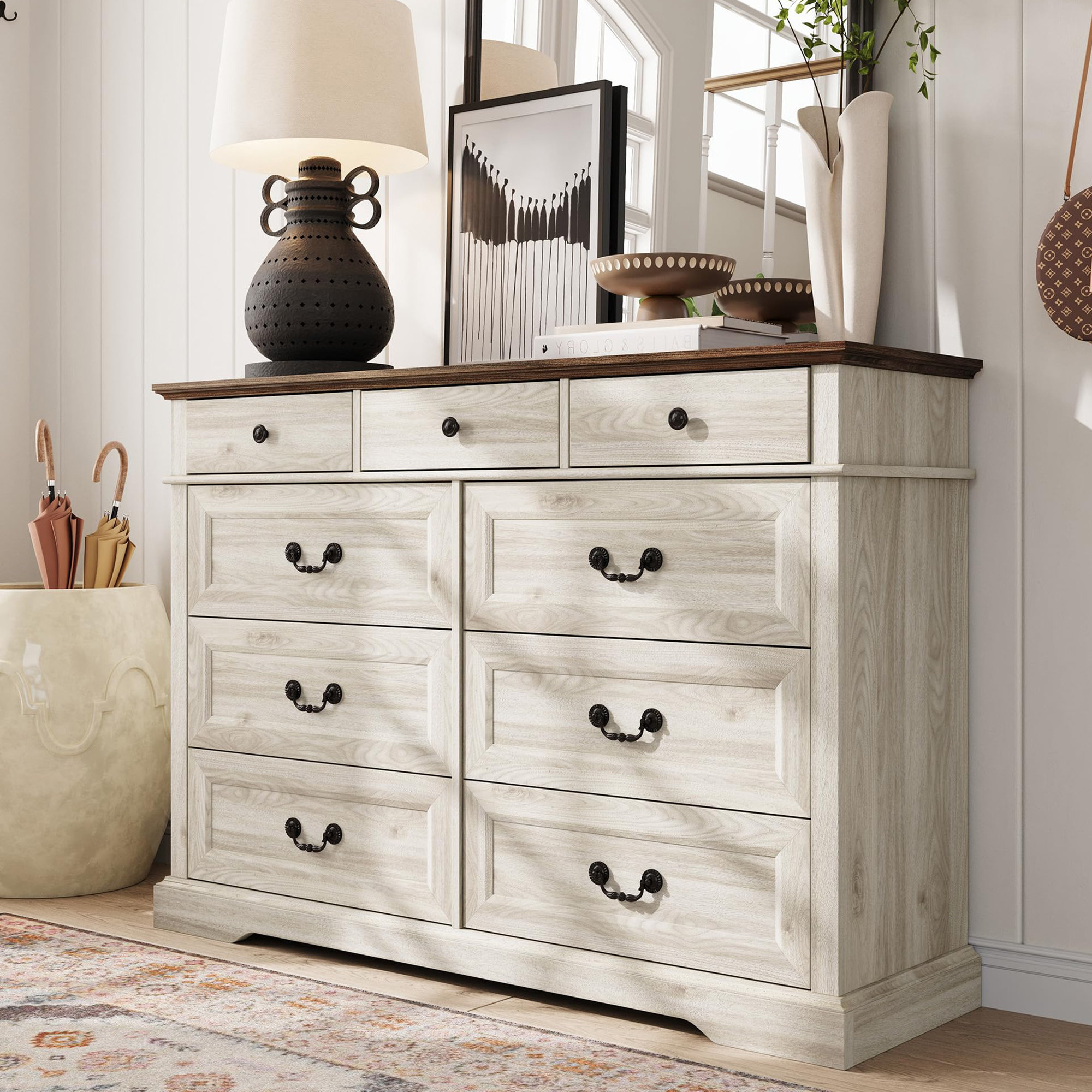 August Grove Wood Bedroom Dresser Farmhouse Drawer Chest - Wayfair Canada