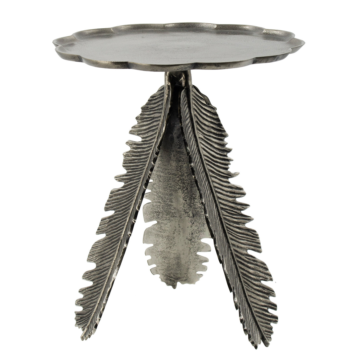 Bayou Breeze Bielka Leaf Side Table,Metal End Table | Wayfair