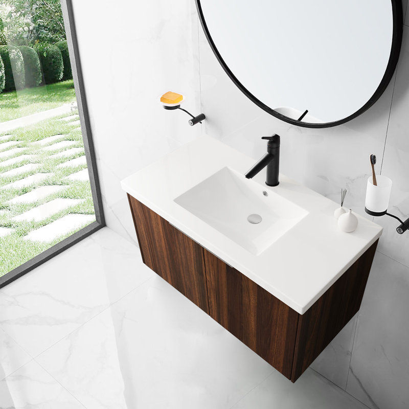 Ebern Designs Dryburgh 36'' Wall Mounted Single Bathroom Vanity with ...