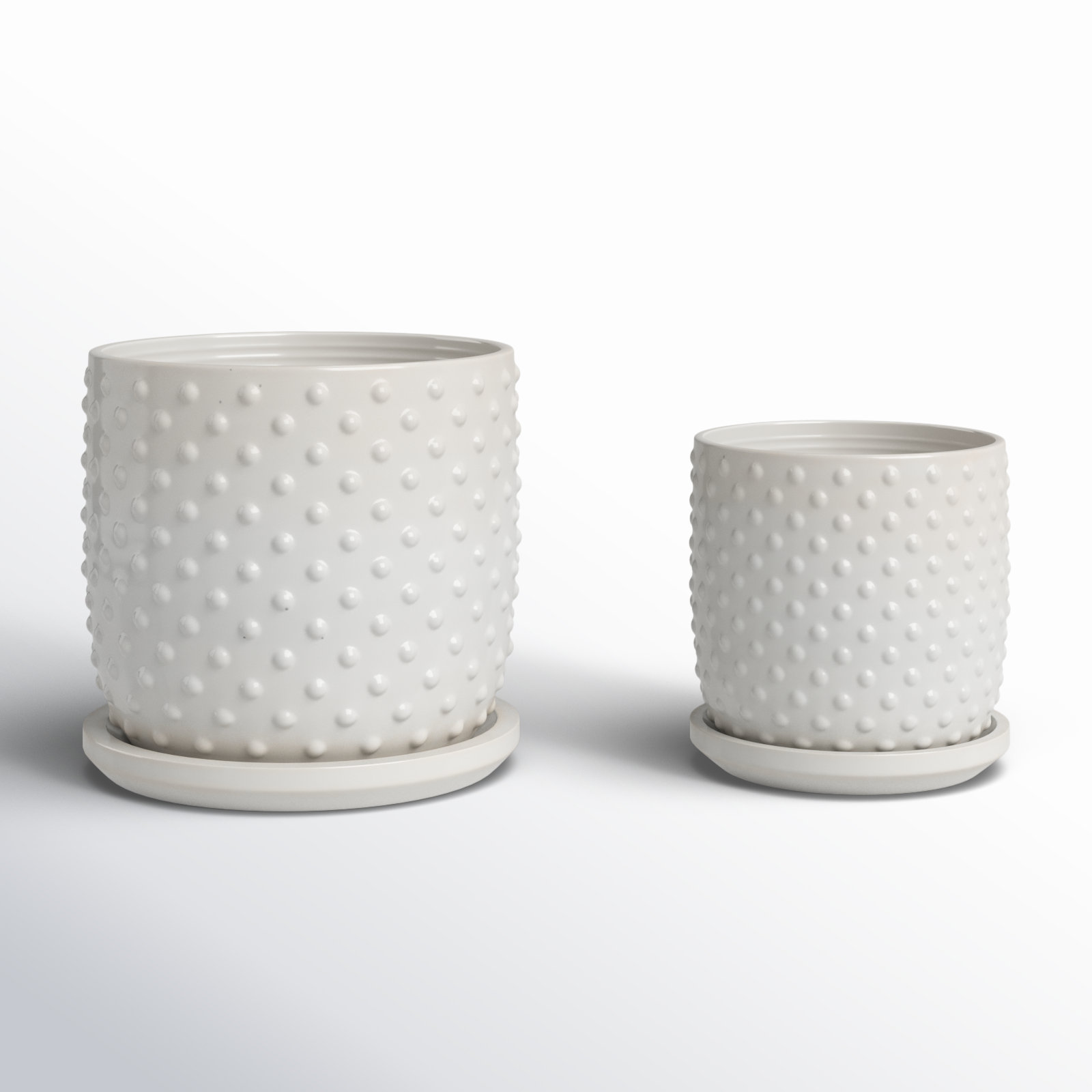 Joss & Main Ceramic Planter Set Planter Set Tiny Dot Bubble Design ...