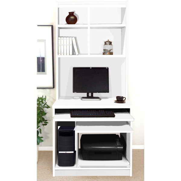 Ebern Designs Fernande 85Cm W Rectangle Computer Desk with Hutch ...