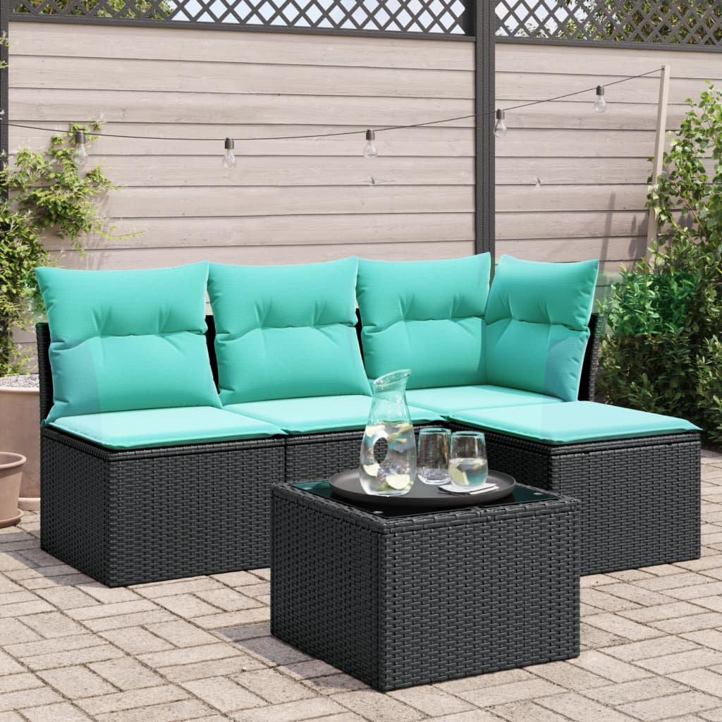 Ebern Designs 5 Piece Patio Sofa Set With Cushions Poly Rattan | Wayfair