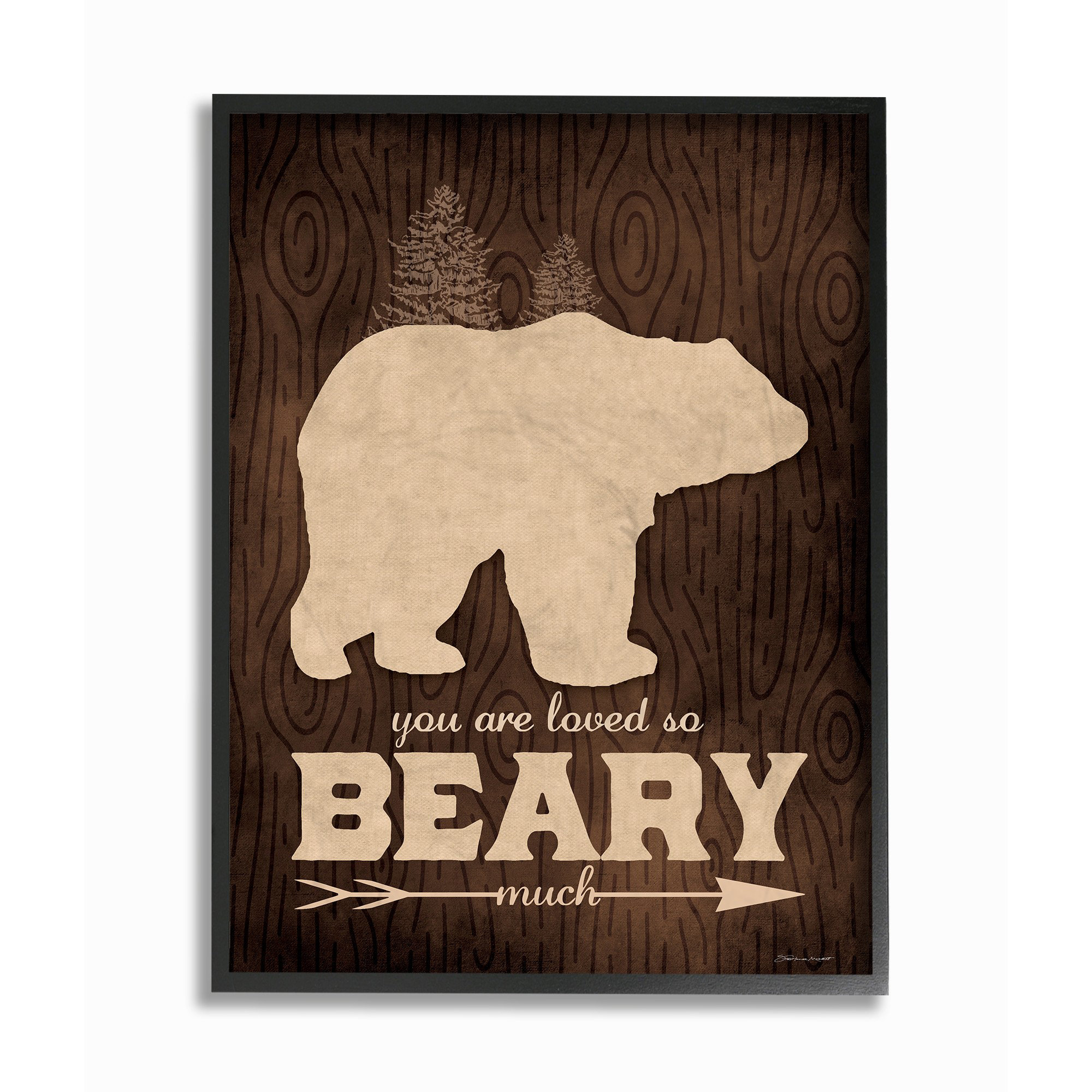 Redwood Rover Curtsinger You are Loved So Beary Much Wood Grain Framed ...