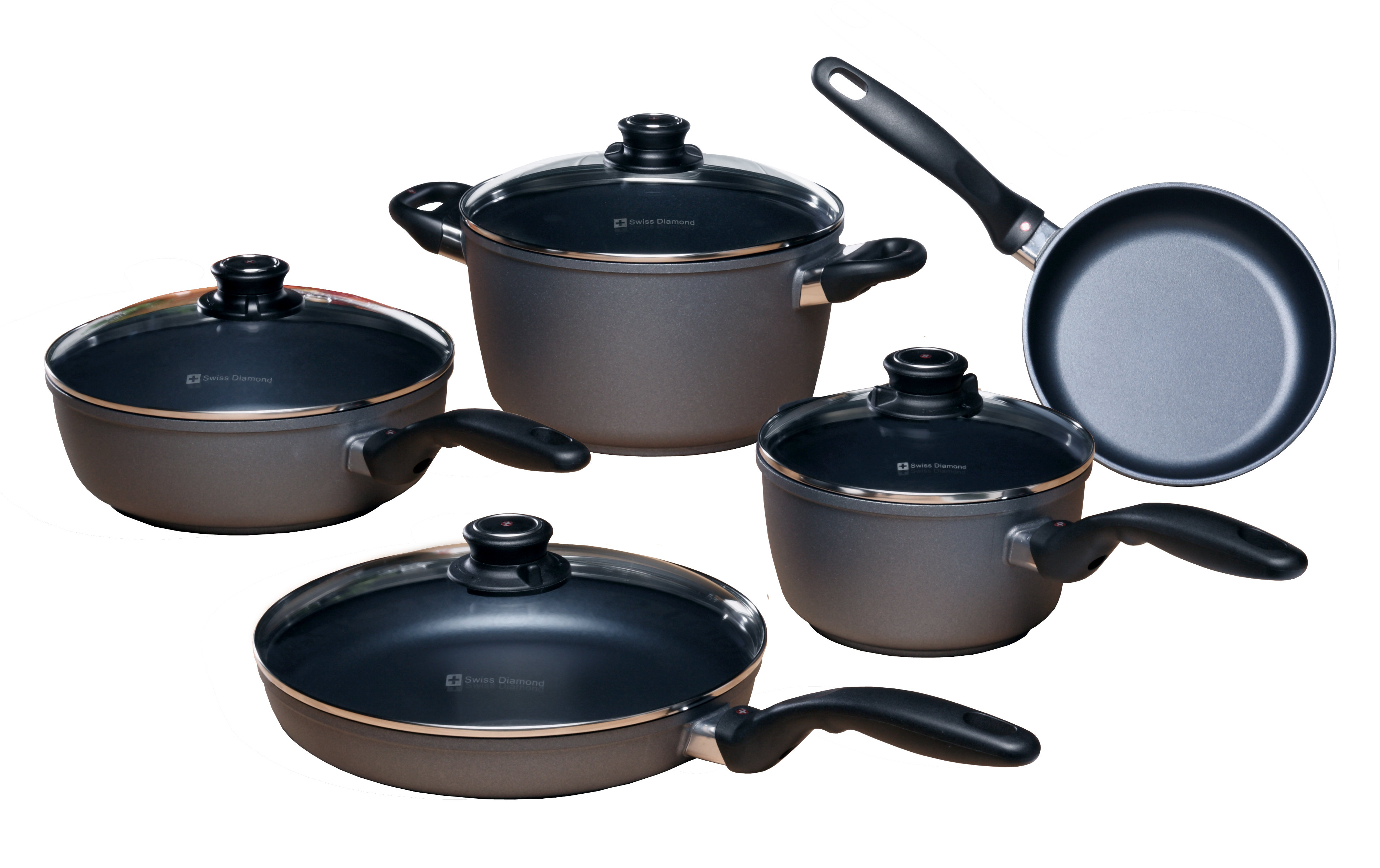 Swiss Diamond 9-Piece Aluminum Nonstick Cookware Set | Wayfair