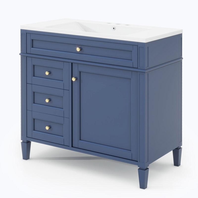Charlton Home® Clancie 36'' Single Bathroom Vanity with Ceramic Top ...