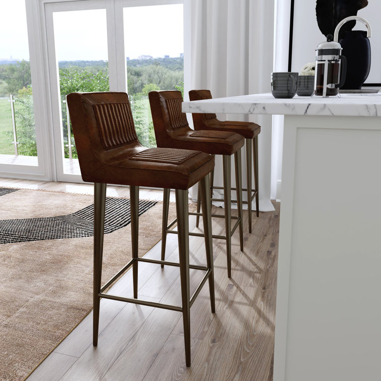 Butler Maxwell Leather 32" Bar Stool & Reviews | Perigold