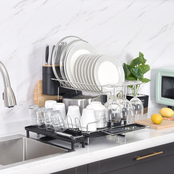 KINGRACK 2-Tiers Stainless Steel Kitchen Dish Rack, Dish Drying Rack ...