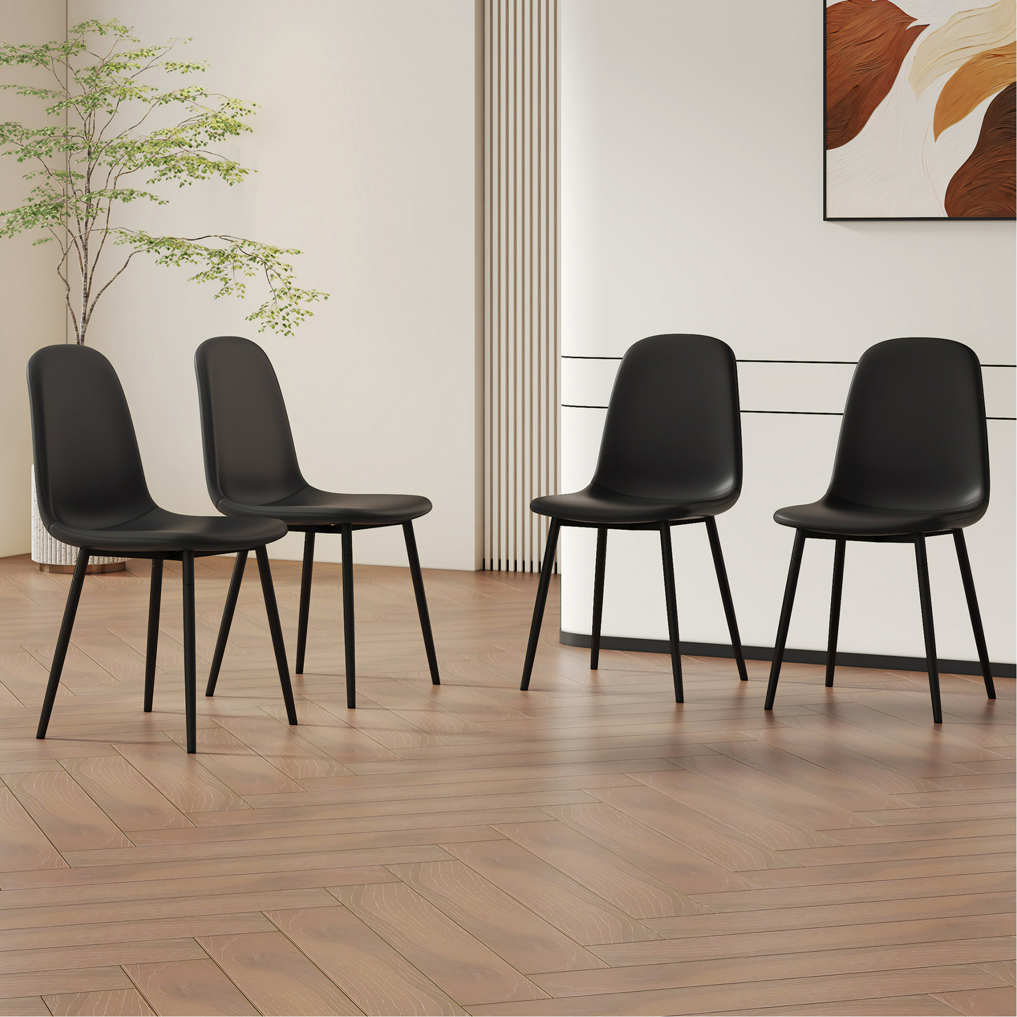 Corrigan Studio® Modern Minimalist Dining Chair Set - Four Chairs Per ...