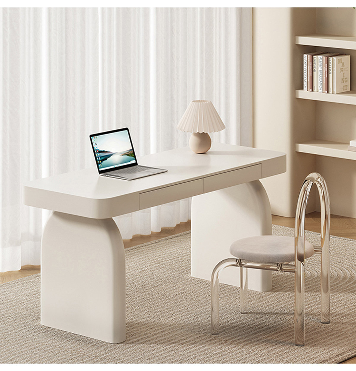 Stella Trek French-Style Cream Solid Wood Office Desk | Wayfair