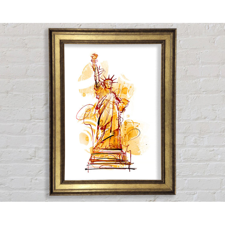 Bright Star Golden Statue Of Liberty - Single Picture Frame Art Prints ...