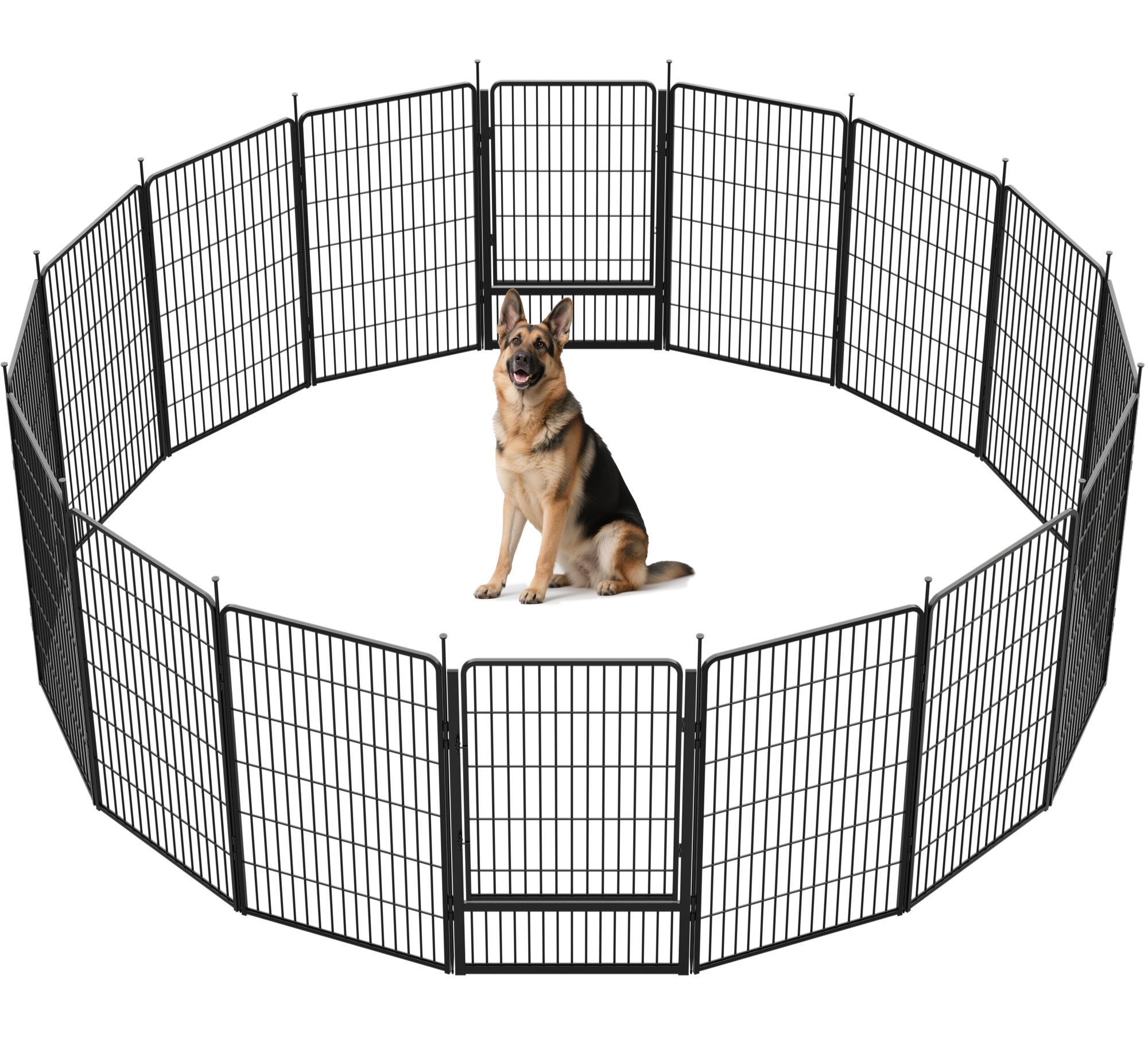 UTTU Multi-sized Metal Dog Exercise Pen Panels with 2 Doors | Wayfair