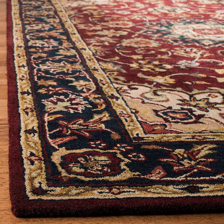 Canora Grey Keyanah Handmade Hand Tufted Wool Red Indoor/Outdoor Rug ...