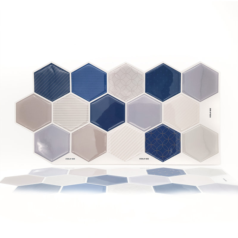 Walplus Honey Hexa 12.1'' W x 6.1'' L Gel Peel and Stick Mosaic Tile ...