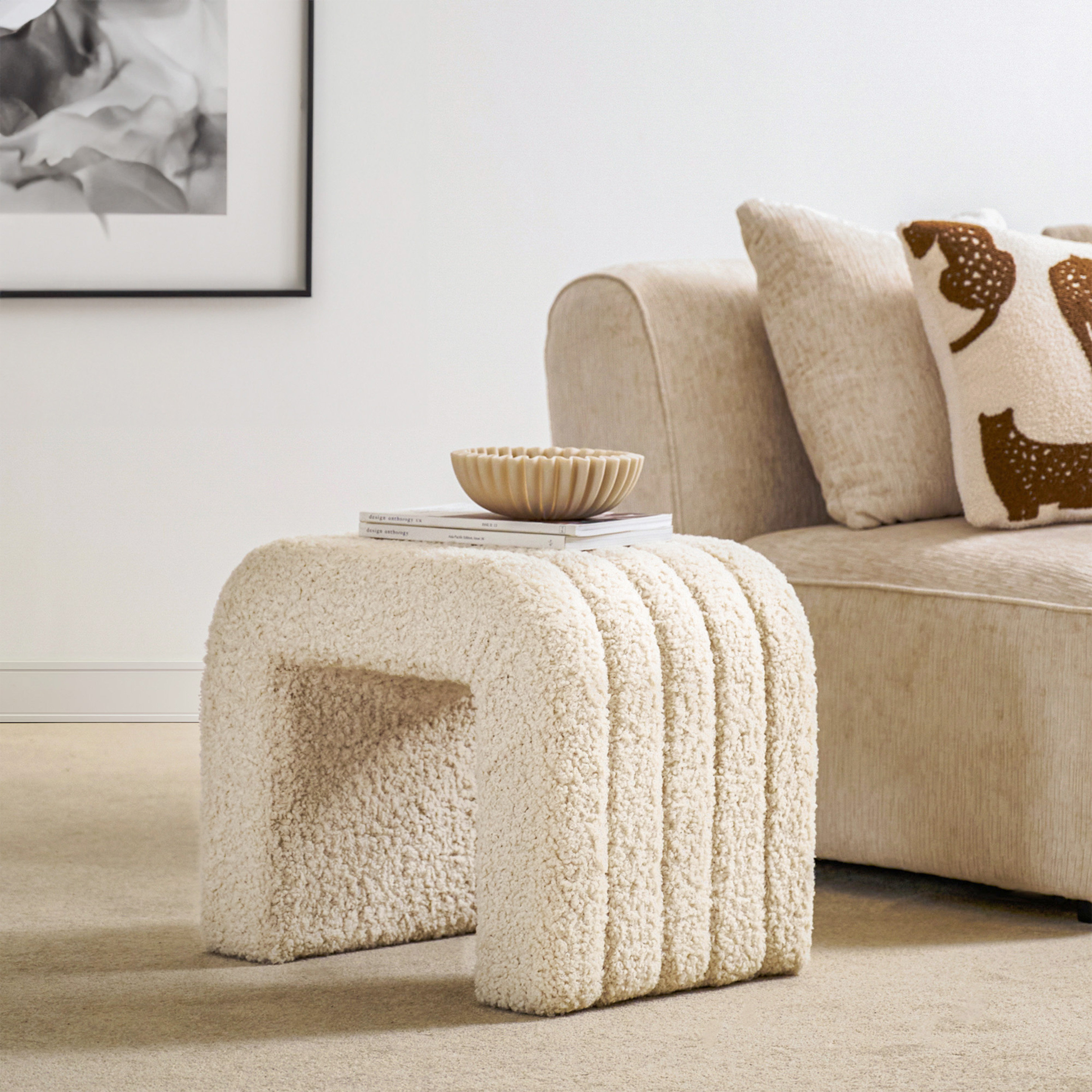 Wrought Studio 20.8" Wide Upholstered Pouf Ottoman - Wayfair Canada