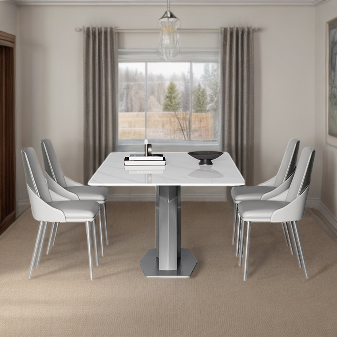 RARLON Light Luxury Modern High-end Rectangular Rock Plat Pedestal ...