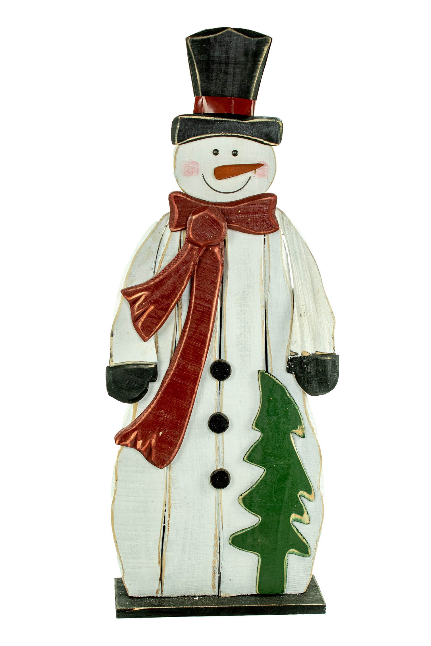 The Holiday Aisle® Wood Standing Snowman with Tree & Reviews | Wayfair