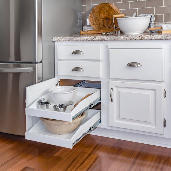 Slide-A-Shelf Made-To-Fit Slide-Out Shelf All White Finish - Full ...