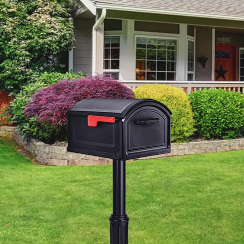 ZILNOX Mailboxes Rust-Proof Plastic Post Mounted Mail Box for Outside ...