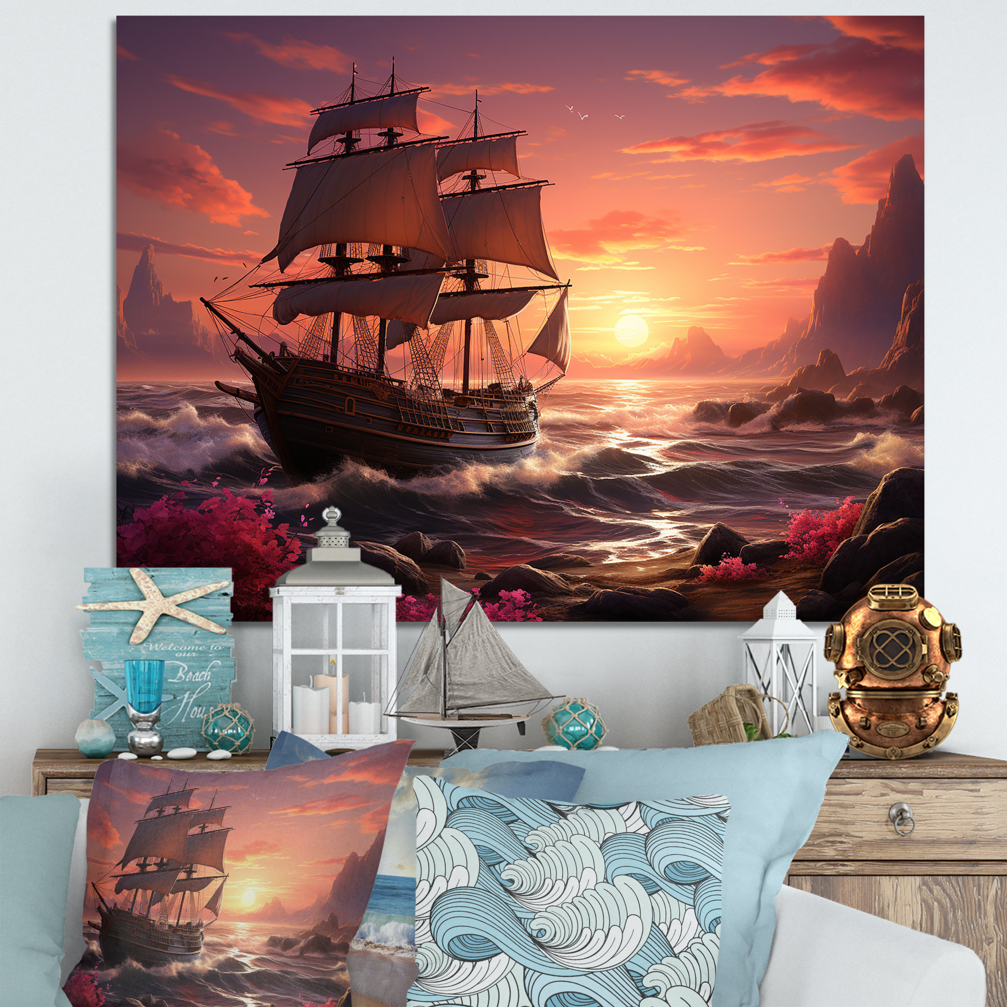 Breakwater Bay Caribbean Pirate Cove 1 - Pirate Wall Art | Wayfair