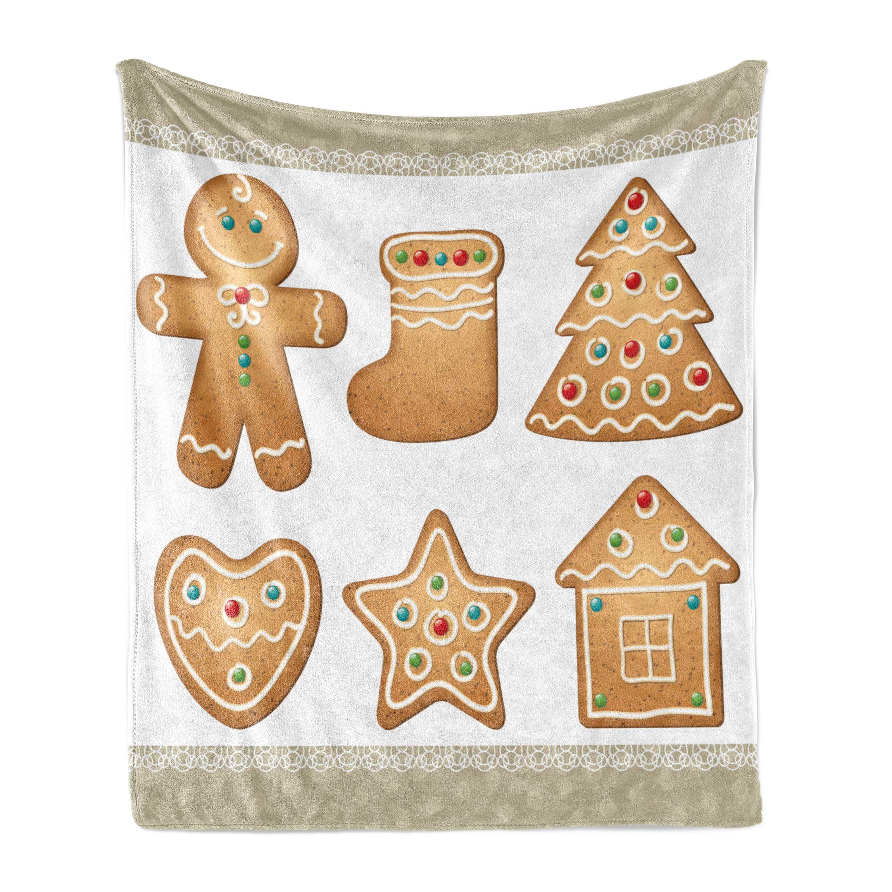 Ambesonne Gingerbread Man Fleece Throw Blanket Pastry Multicolor | Wayfair