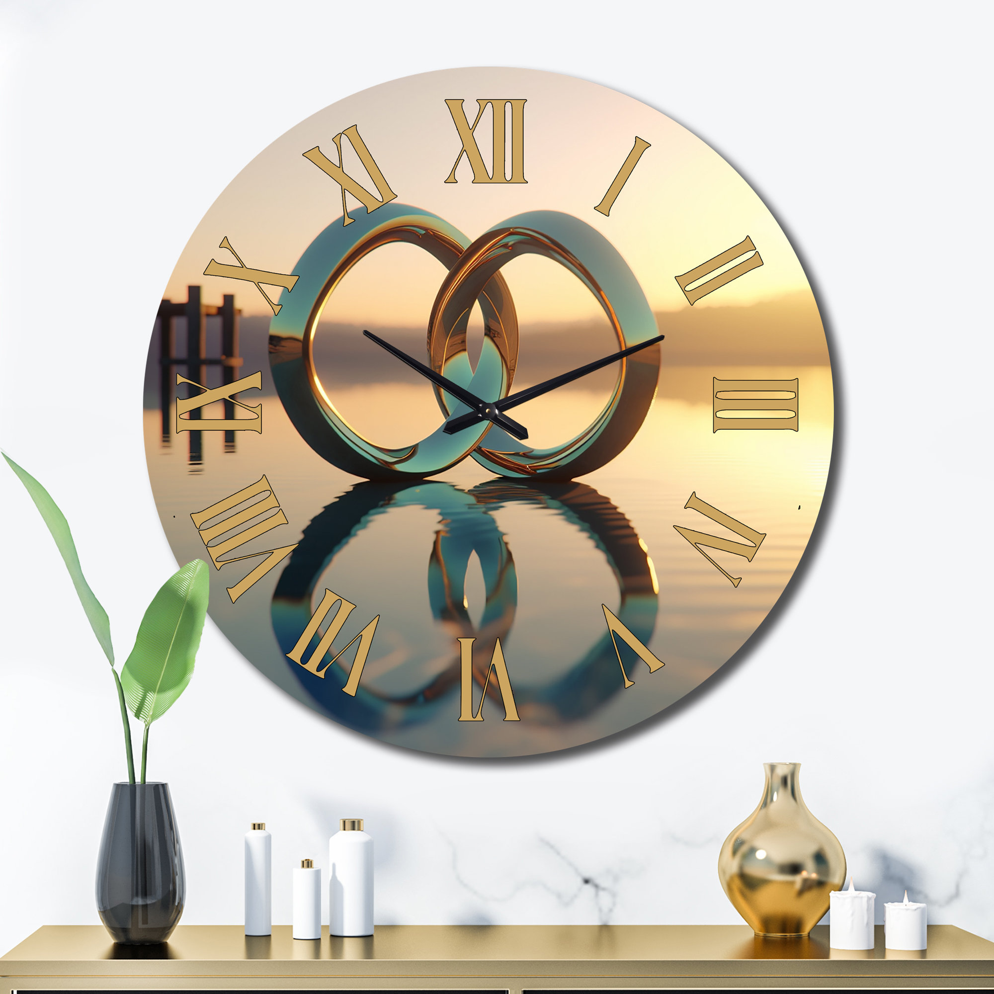 DesignArt Quantum Entanglement Futuristic Bliss I Metal Wall Clock ...