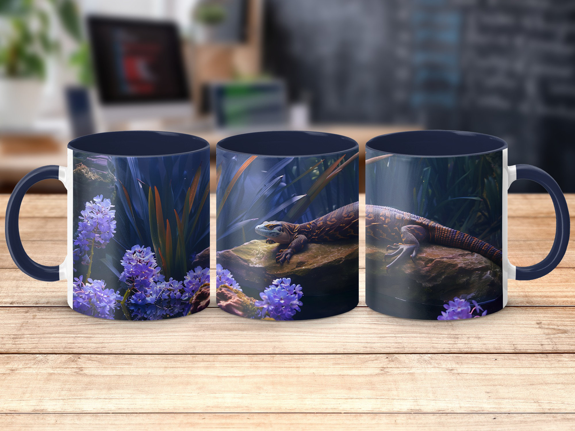 East Urban Home Set of 4 Realistic Animal Design 11oz Accent Mugs ...