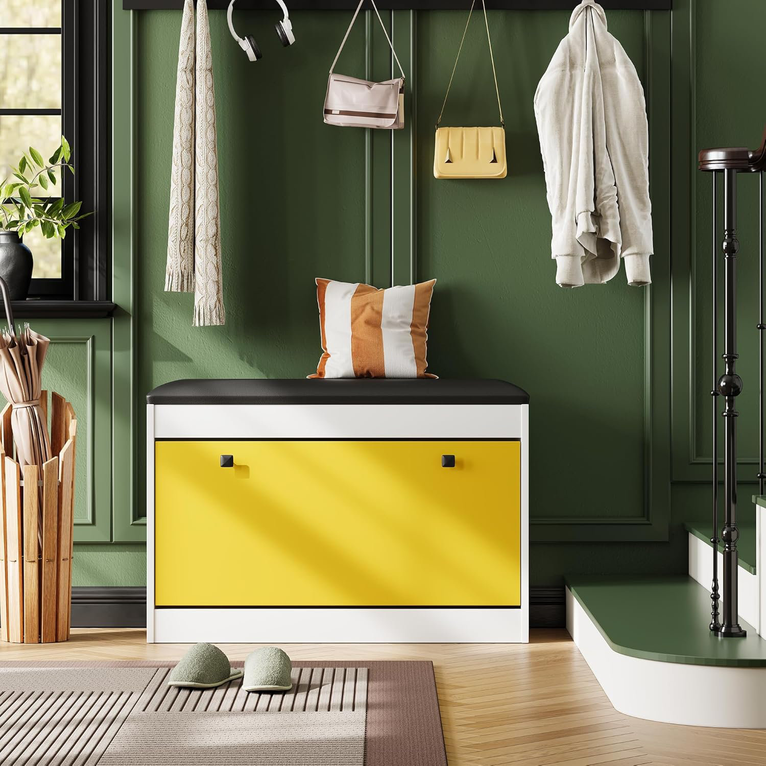 Rebrilliant 31.5'' Shoe Storage Bench, Slim Shoe Organizer Bench | Wayfair