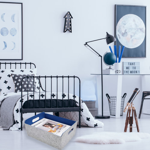 Rebrilliant 3-Piece Collapsible Storage Basket Felt Open Storage Bins ...