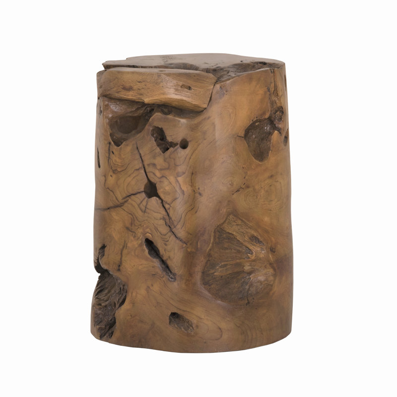 Millwood Pines Adale Solid Teak Root Accent End Table | Wayfair