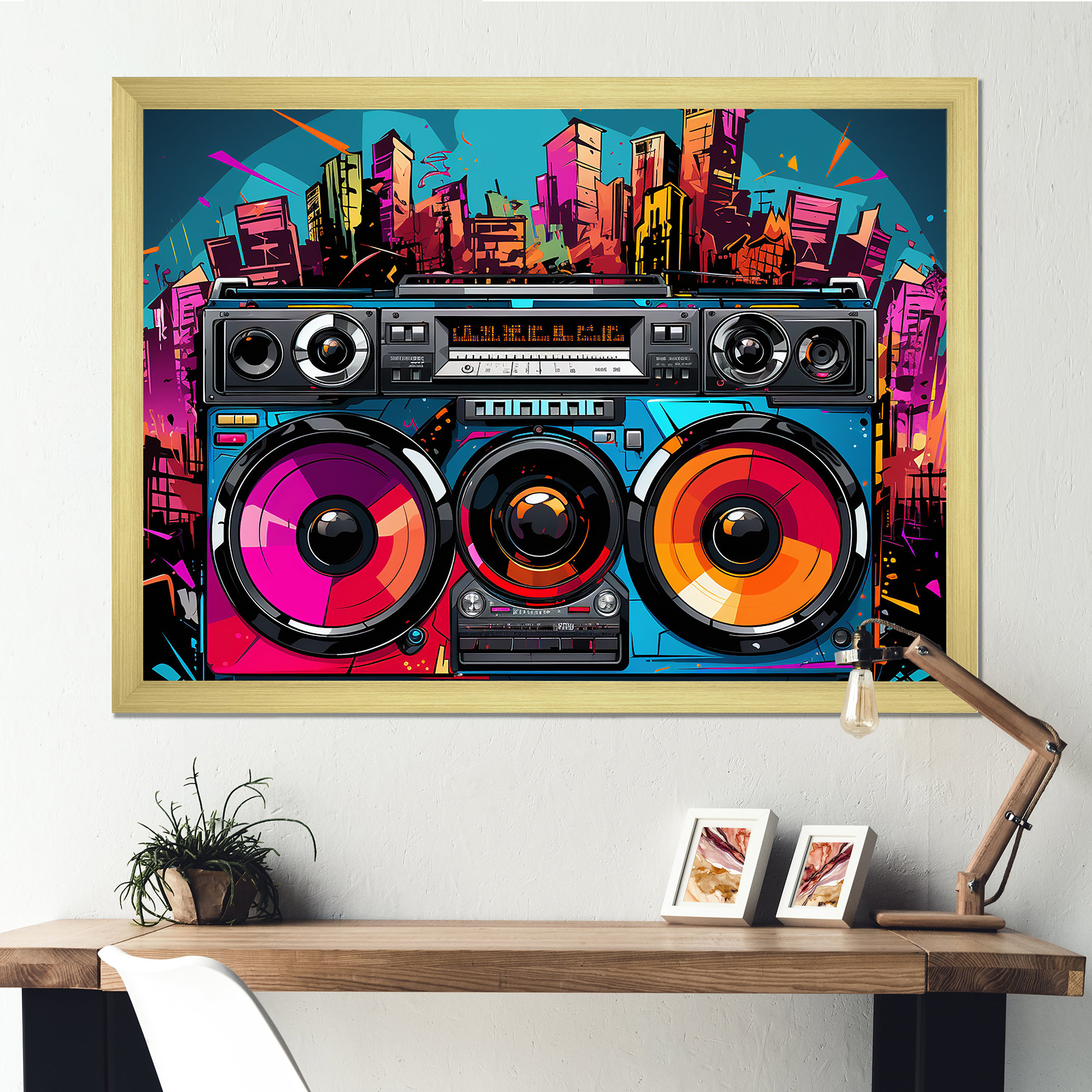 Winston Porter Pop Art Vibrant Boom Box Music - Turntables & Boom Boxes ...