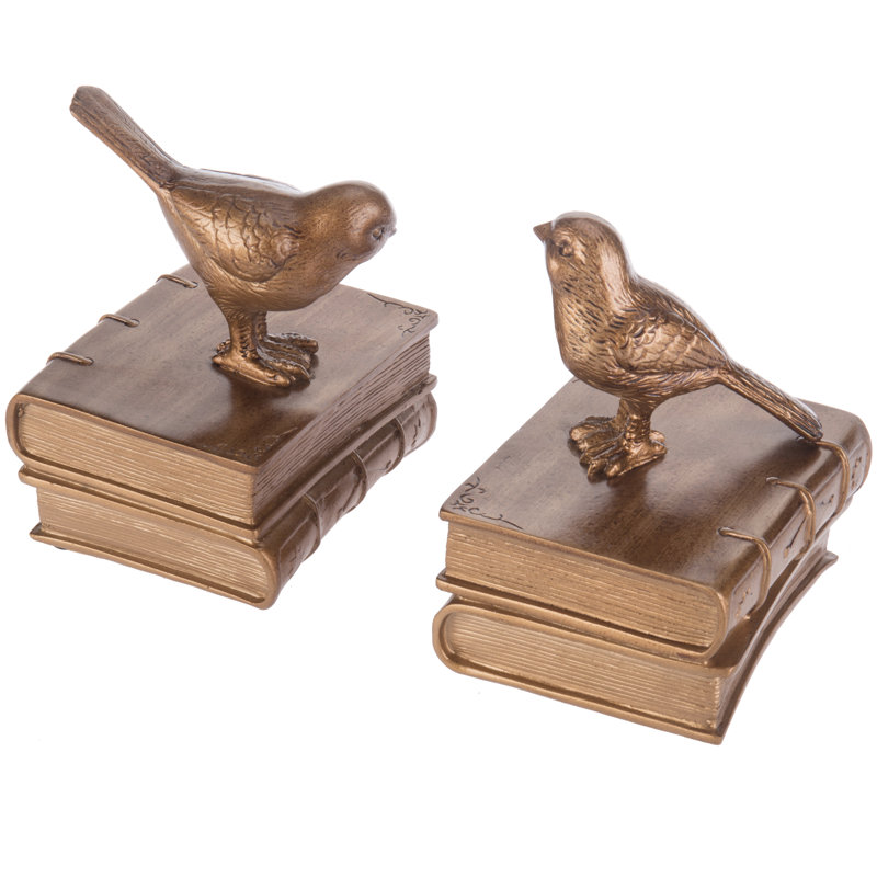 Red Barrel Studio® Birds & Books Resin Bookends & Reviews | Wayfair