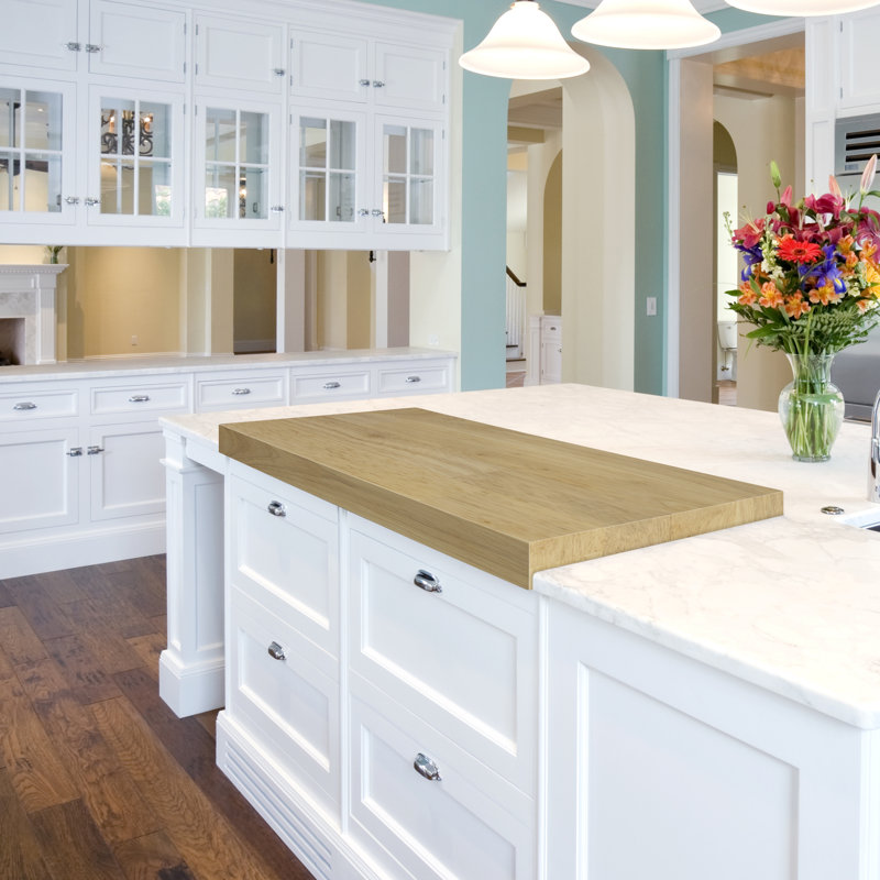 MSI Hevea Prestain Beach Blonde 6 Ft. L X 25 In. D X 1.5 In. T Finished ...