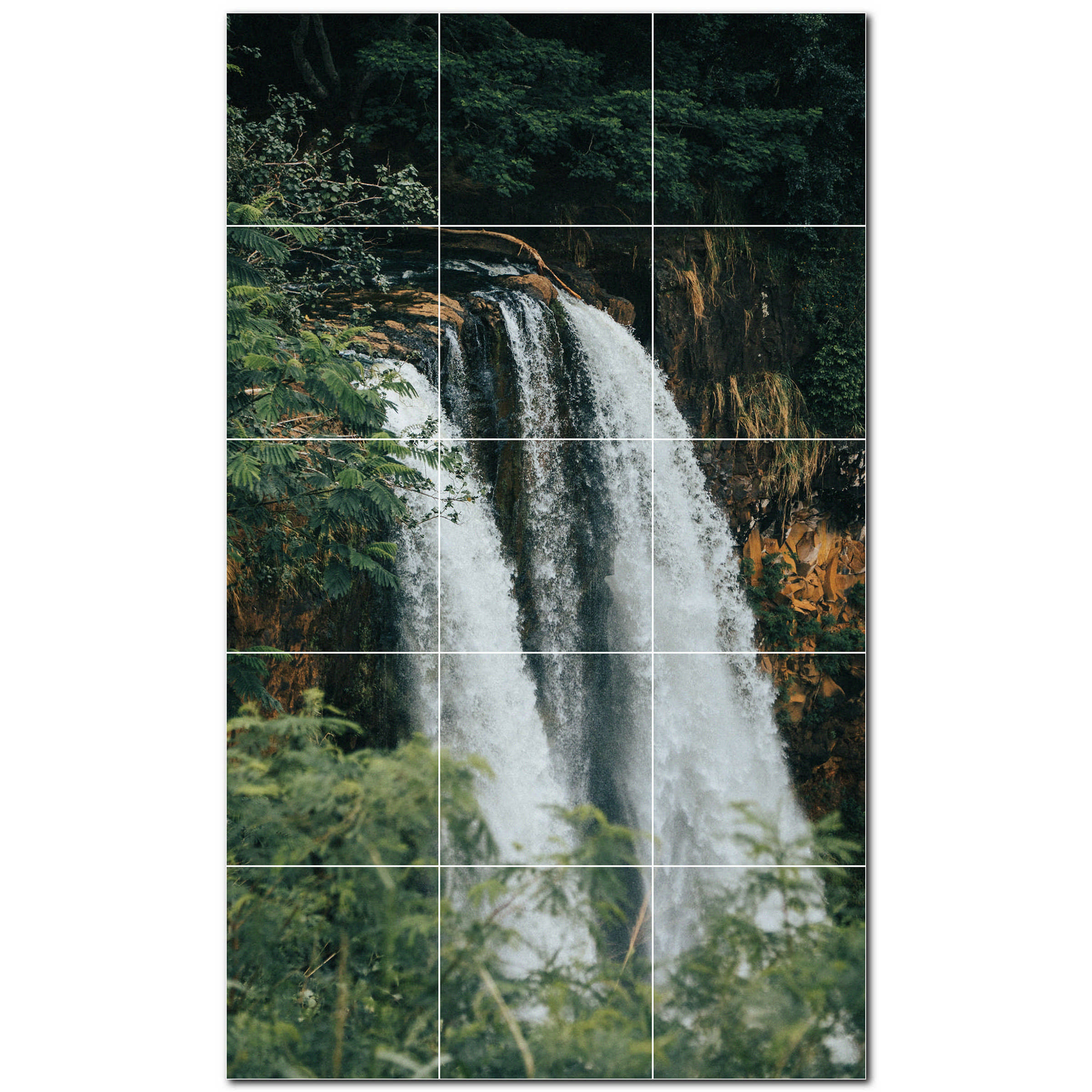 Picture-Tiles.com 24" x 40" Ceramic Waterfalls Photo Decorative Mural ...