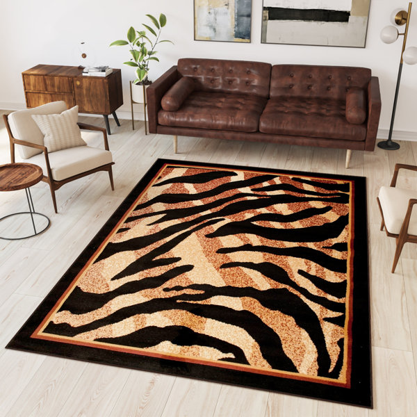 Marlow Home Co. Aengus Black And Brown Area Rug | Wayfair.co.uk