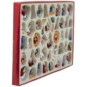 Kurt Adler 48 Piece Petite Treasures Wooden Mini Hanging Figurine ...