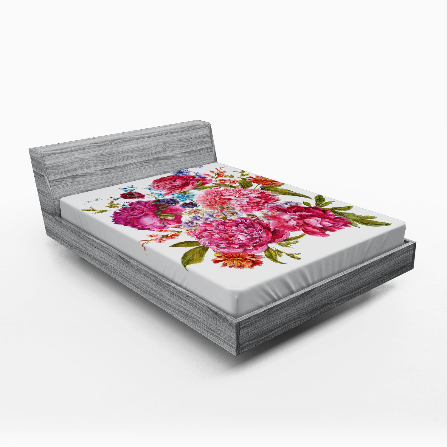 Ambesonne Shabby Floral Fitted Sheet | Wayfair