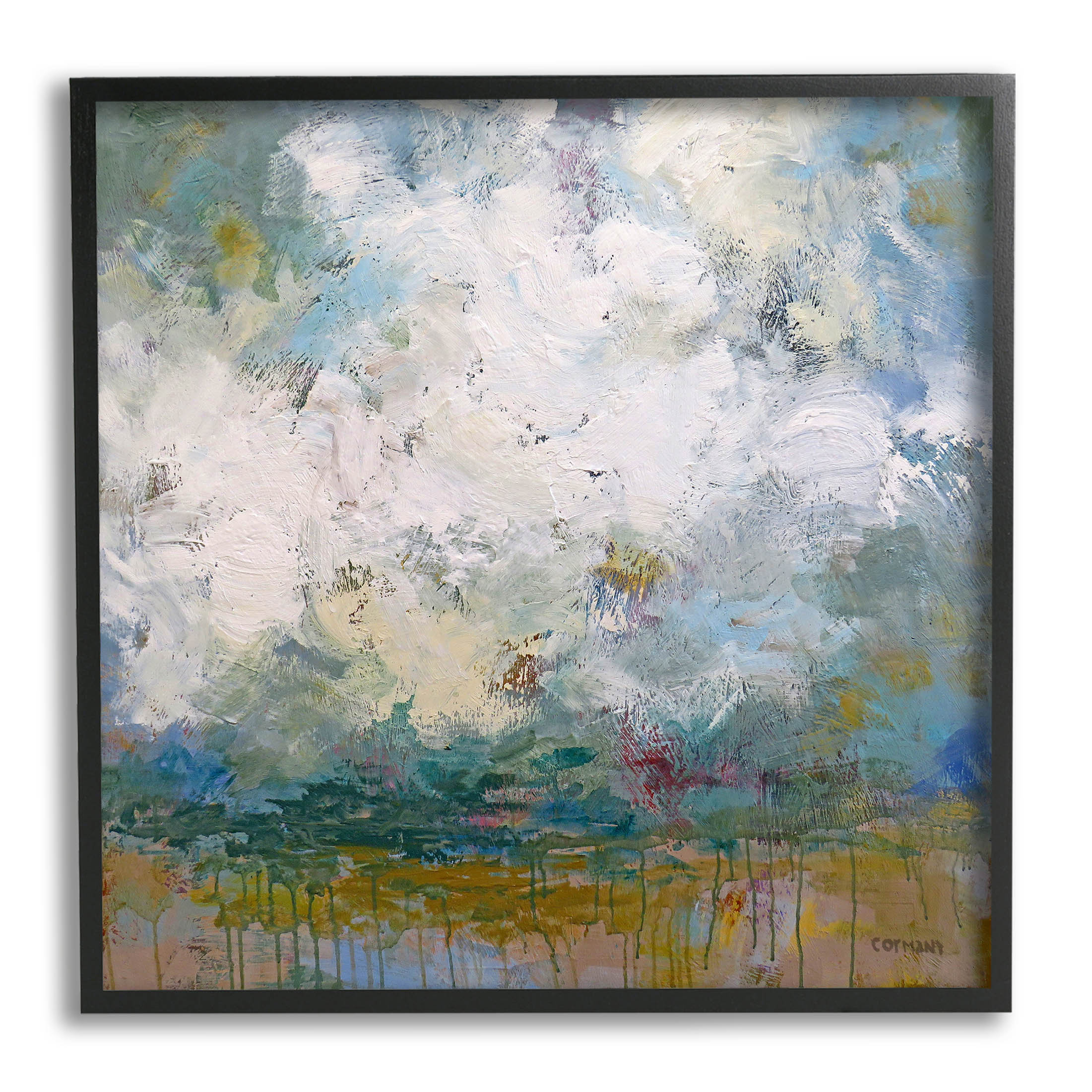 Stupell Industries Brushed Clouds Abstract Painting Giclee Art By ...